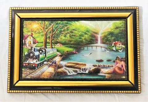 Nature Scenery of Beautiful Sunrise by the River Wall Painting with ...